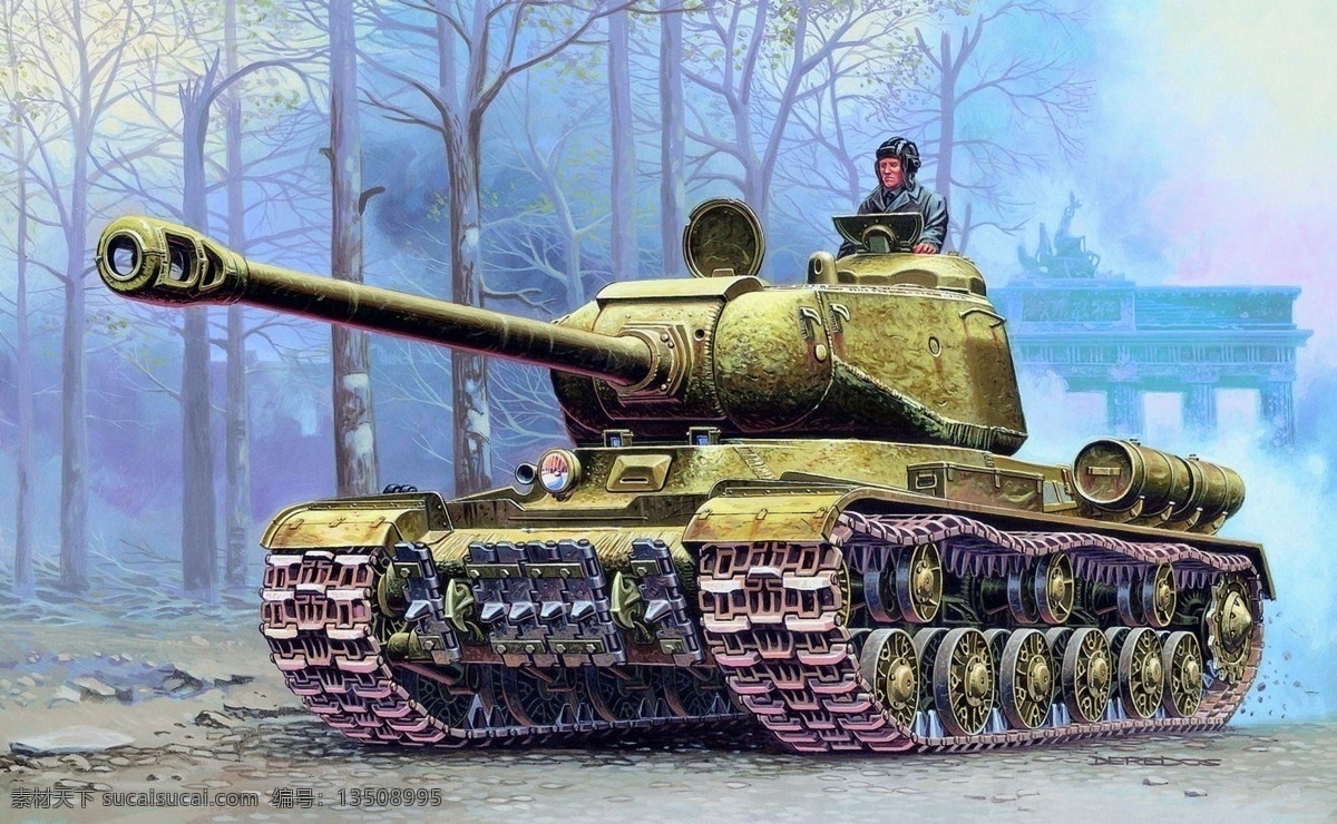 苏联IS2斯大林重型坦克绘画素材图片下载-素材编号13508995-素材天下图库